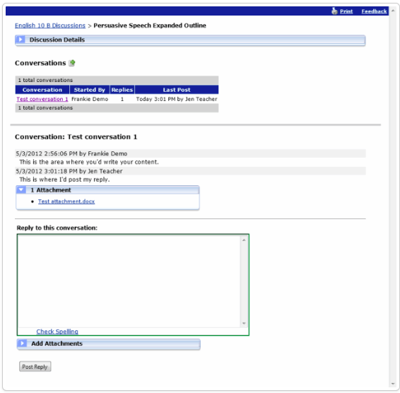 Taking Discussion Assessments