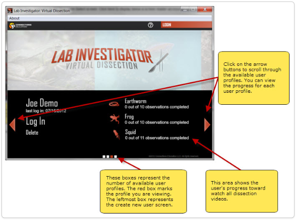 Using Lab Investigator: Virtual Dissection