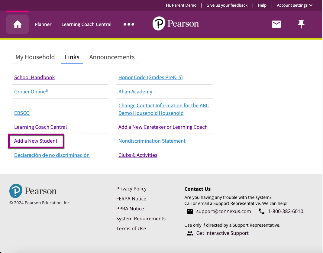 How do I add a new student to my account?